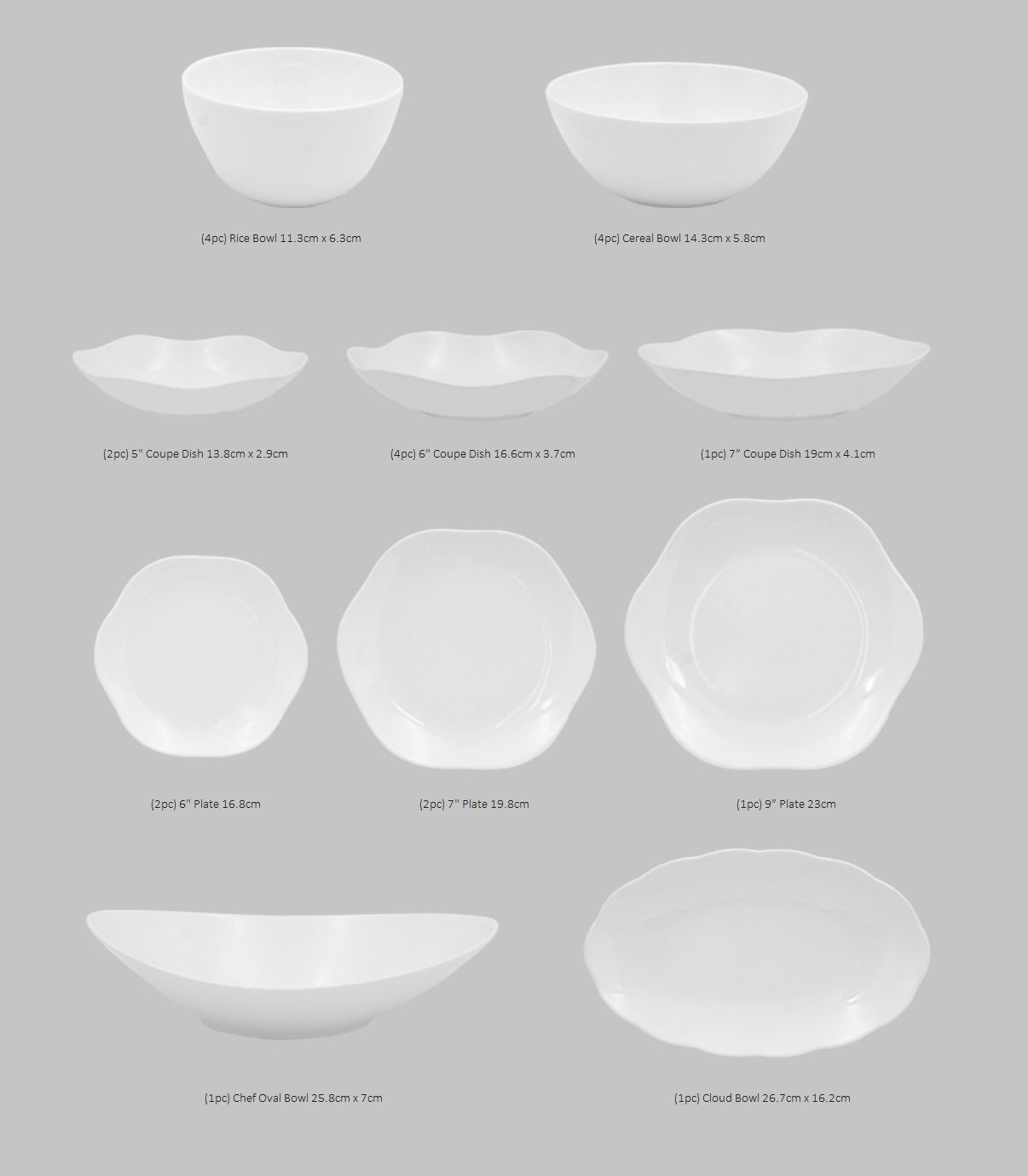 [WhiteBloom] Daon 22-Piece Home set, Serving for 4