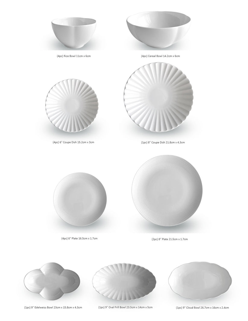 [WhiteBloom] Edel 22-Piece Home set, Serving for 4 – HANKOOK DOJAGI