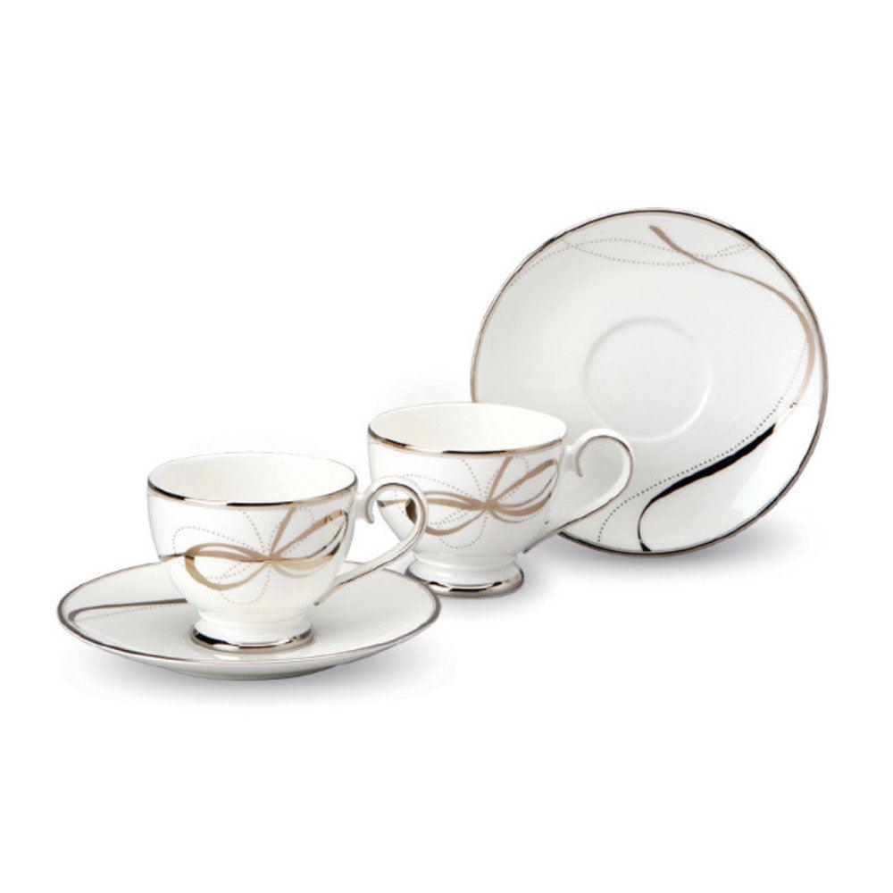[Silver Ribbon] 4-Piece Coffee/Tea set, Serving for 2 – HANKOOK DOJAGI