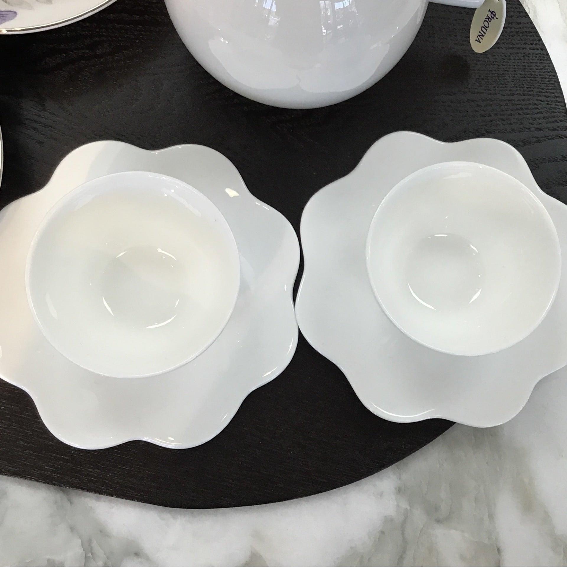 [Prouna] Geometrica White Tea Set 4p – Hankook Chinaware USA